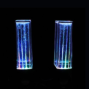 Aolyty Colorful LED Water Speaker with Dancing Fountain Light Show Sound for PC, MP3 Player, Laptops, Smartphone Black