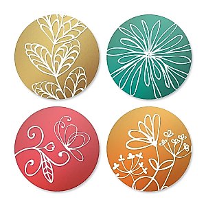 Sympathy Bouquets Seals - Set of 24 Envelope Seals, 1 1/2 Inch Diameter