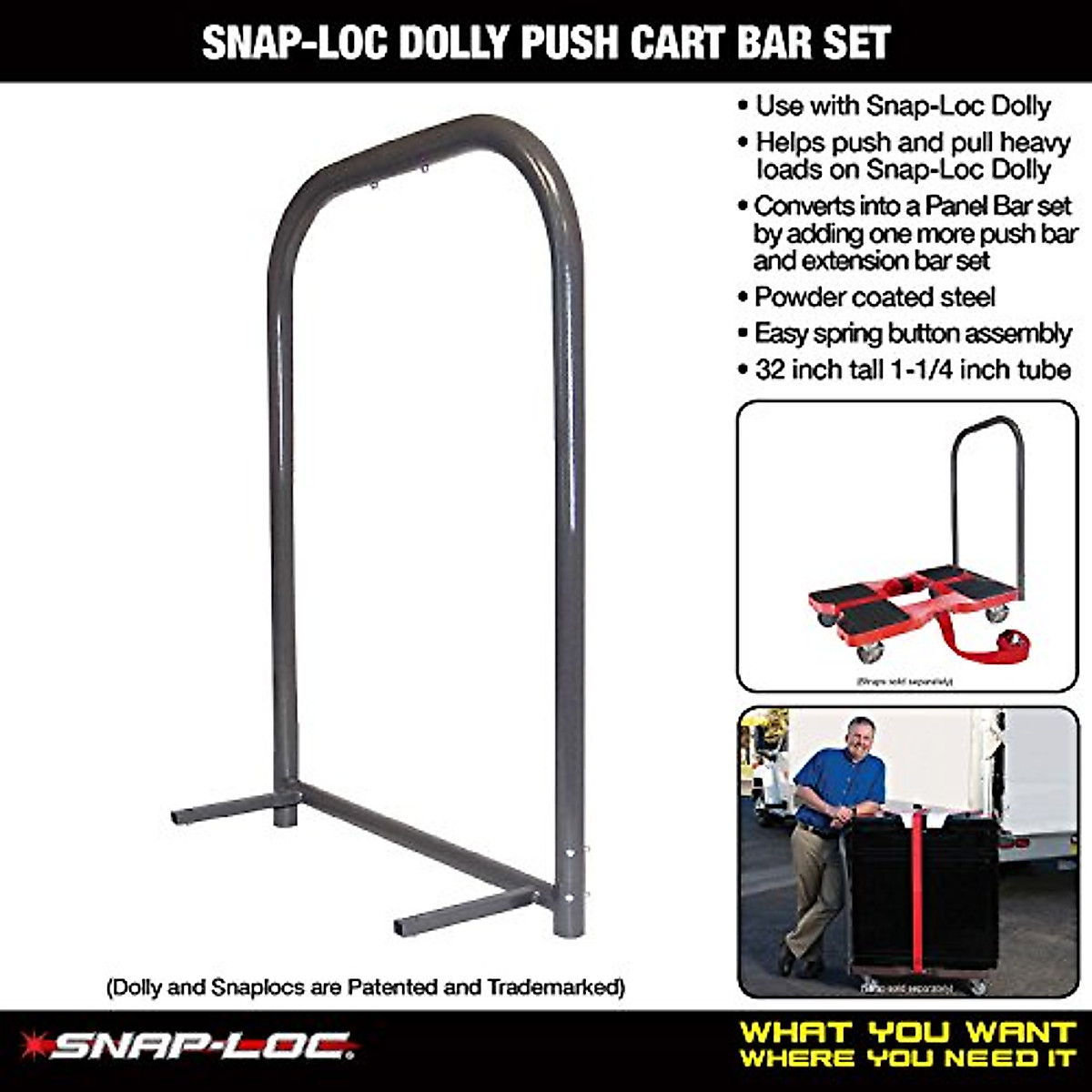 PUSH BAR SET for Snap-Loc Dolly