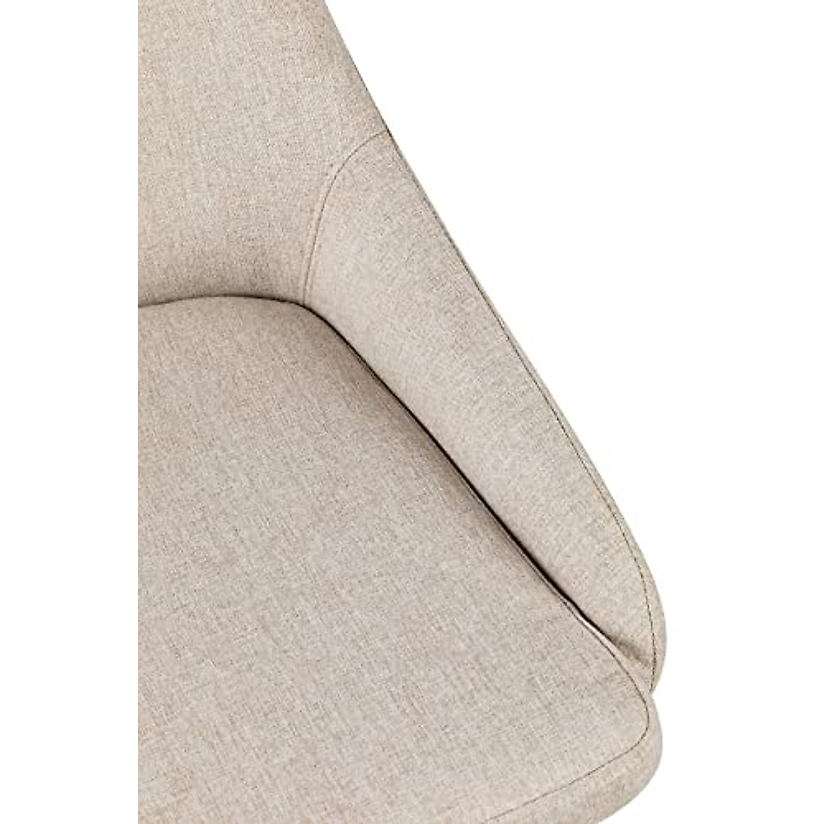 GIA Home Furniture Series Bar Height Adjustable and Swivel Metal Stool with Beige Linen Upholstered Seat, Black, Set of 2