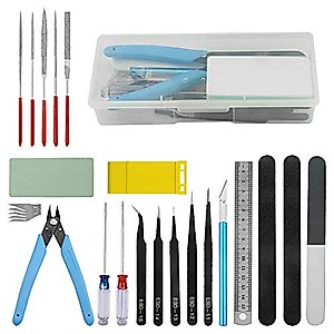 XINGYHENG 25Pcs Model Basic Tools Craft Set for Gundam Model Tools Kit with Plastic Box Model Assemble Car Hobby Model Building Repairing and Fixing DIY Craft Kit