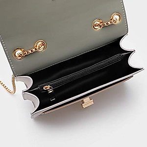 Crossbody Bags for Women Leather Cross Body Purses Cute Color-Block Designer Handbags Shoulder Bag Medium Size Green