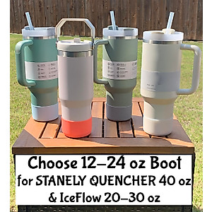 Boot Sleeve for Hydro Flask Bottles & Travel Tumbler-Stanley Quencher Tumblers-Owala & Simple Modern Tumblers, Anti-Slip Protective Cover (White Clear, Fits HydroFlask 32 oz & 40 oz Bottles)