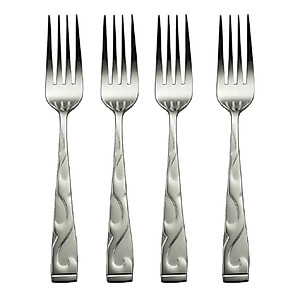 Oneida Tuscany Everyday Flatware Dinner Forks, 0.55 LB, Metallic