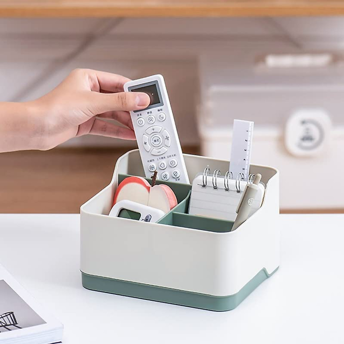 BKDFD Desktop Sundries Organizer Box Home Living Room Remote Control Rack 4-slot Desktop Storage Home Storage Box (Color : E, Size : 1)