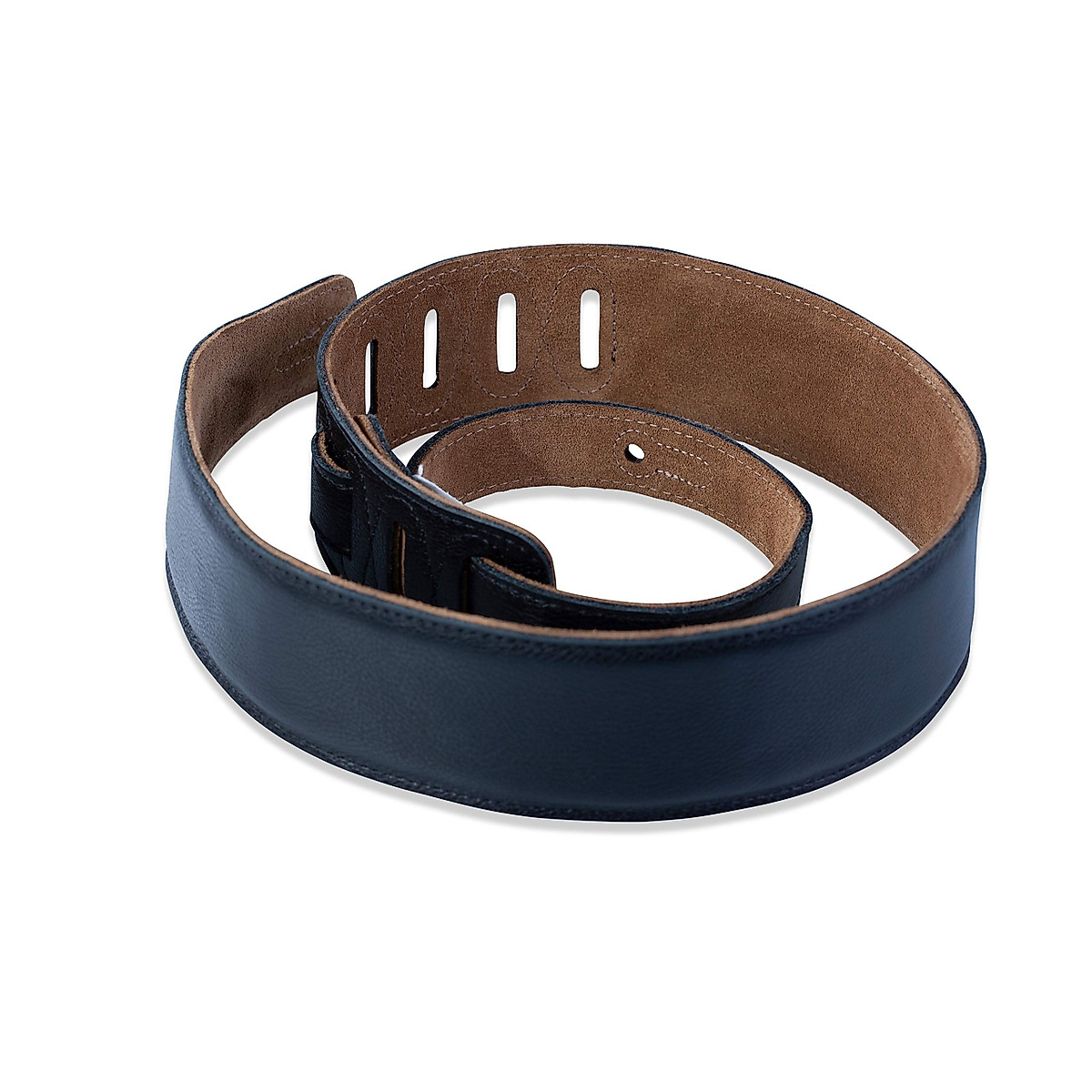 Levy's Leathers 2.5" Extra-Long and Padded Garment Leather Guitar Strap; Adjustable 37" - 63"| Black (M26GF-XL-BLK)