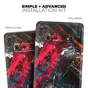 DesignSkinz Abstract Grungy Oil Mess Protective Vinyl Decal Wrap Skin Cover Compatible with The Samsung Galaxy S20 (Screen Trim & Back Glass Skin)