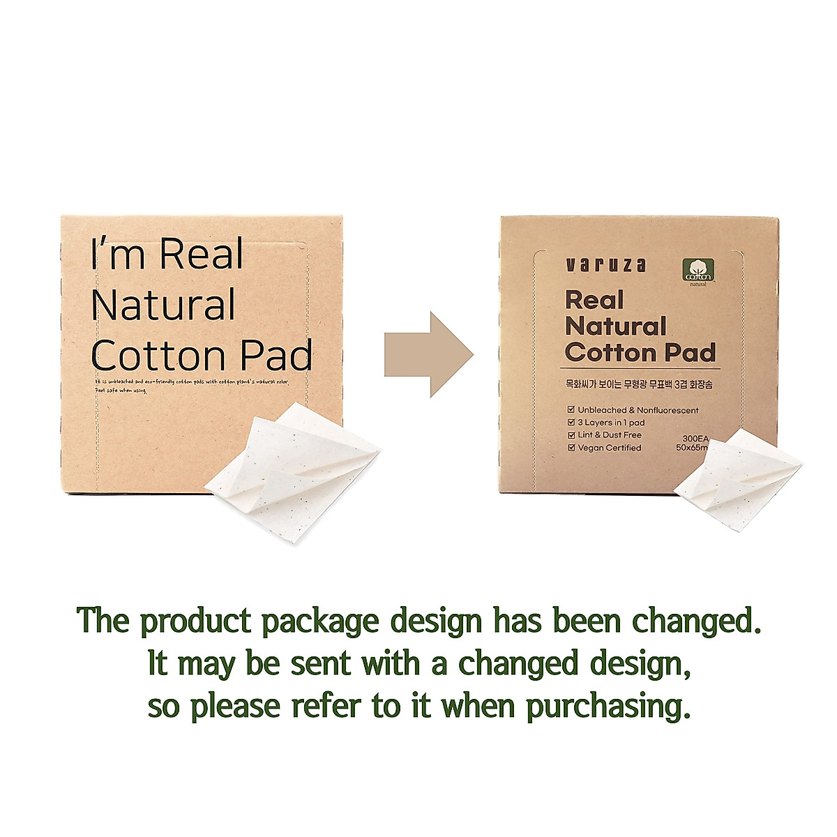 varuza Premium Unbleached 100% Cotton Pads for Face Toner- Lint Free Triple Layers Face Pads for Toner Mask, Nail and Makeup Removal 300 Count