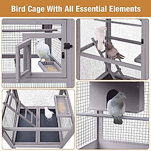 Bird Cage Outdoor Parakeet Cage Large Wooden Aviary Cage Indoor Parrot Cage House