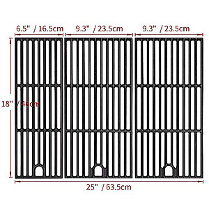 Rejekar Cast Iron Grill Grates Cooking Grid Parts 18" for Charbroil Performance 463377017, 463376018P2, 463376117, 463377117, 463673617 475 4 Burner Cart Liquid Propane Gas Grill, 5-Burner 463347519