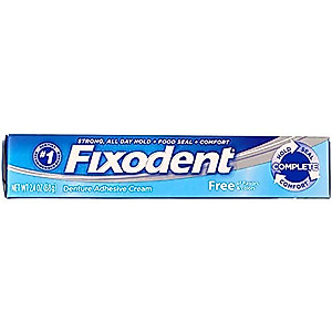 Fixodent Free Denture Adhesive Cream 2.40 oz (Pack of 5)