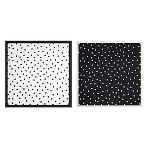 SOJOS Vintage Bandanas Square Silk Neck Scarf Polka Dot Scarfs for Women 2 Pack 27'' x 27'' Neckerchief Grace SC317 with White(Black Dot) + Black(White Dot) 2 Scarves