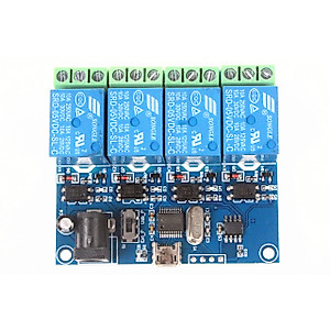 NOYITO 4-Channel Micro USB Relay Module USB Smart Control Switch USB Intelligent Control Switch