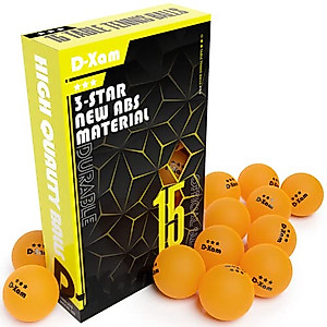 15 Pack | 3 Star Ping Pong Balls Orange (Size 40+) Table Tennis Ball Set | High-Performance Durable ABS Training Balls for Indoor/Outdoor Racket Games, Competitions