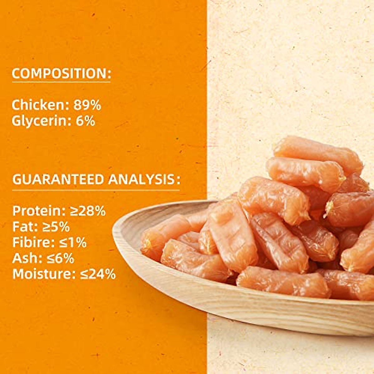 Jungle Calling Dog Treats Chicken Jerky Training Treats, Slow Roasted Snacks for Medium and Large Dogs Chewy Treats 10.6 Ounce (Chicken Sausage)