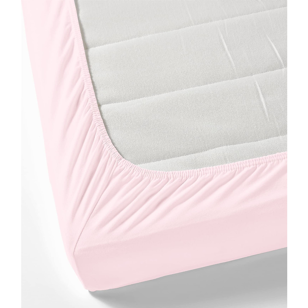 1000-Thread-Count 100% Pure Cotton Bed Sheets -4 Pc Queen Size Blush Sheet Set, Single Ply Long Staple Combed Cotton Yarns, Best Luxury Sateen Weave, Fits Mattress Upto 17'' Deep Pocket