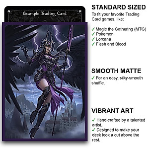 Fantasy North - Kelastria - Doombringer Angel - 100 Smooth Matte TCG Trading Card Sleeves - Fits Magic MTG Commander Pokemon and Other Card Games - Playing Card Sleeves