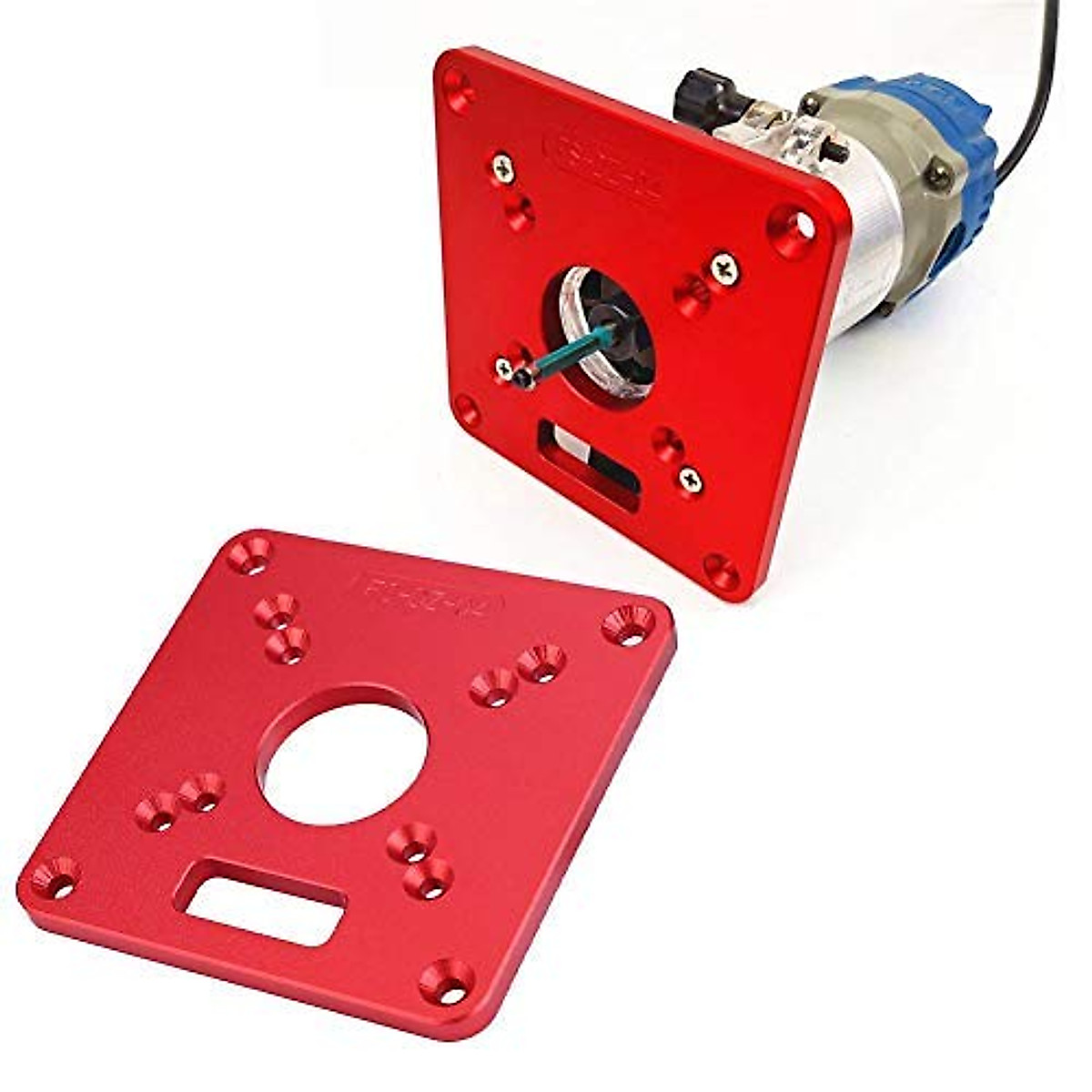 Router Table Insert Plate Aluminum Alloy 6061 Anodic Oxidation Engraving Router Table Plate Router Table Insert Plate Trimmer Woodworking Engraving Machine Accessory