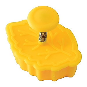 R&M International 0 Leaves 2" Pastry/Cookie/Fondant Stampers, Leaves and Acorn, 4-Piece Set Silver