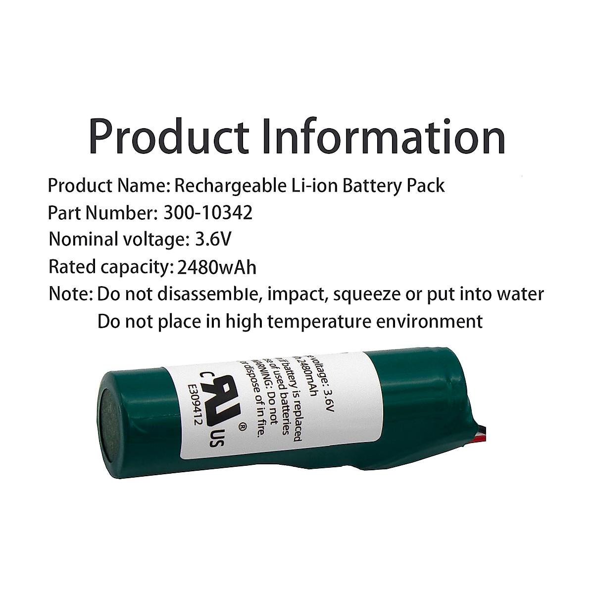 Gikysuiz 3.6V/2480mAh Replacement Battery 300-10342 for Honeywell PROSIXC2W Hardwired-to-SiX Wireless Converter