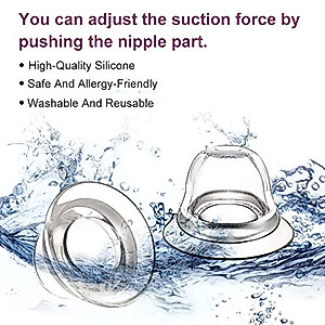 Promifun Silicone Nipple Correctors, 4 Pcs of Nipple Suckers for Shy, Flat and Inverted Nipples, Breastfeeding for Pregnant Women, Young Girl or Breastfeeding
