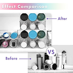 Plastic Stackable Water Bottle Holders Wine and Water Bottle Organizer Cabinet Organization Rack Kitchen Pantry Refrigerator Storage Bins