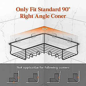 Lifewit Corner Shower Caddy, Rustproof Stainless Steel Shower Organizer, No Drilling Traceless Adhesive Shower Shelves For Bathroom & Kitchen Storage, 3-Pack Shower Shelf (Matte Black)