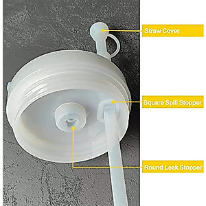 Silicone Spill Proof Stopper Set of 3, Compatible with Stanley Cup 1.0 40oz/ 30oz,Tumbler Accessories, Including 2 Straw Cover Cap,2 Square Spill Stopper and 2 Round Leak Stopper