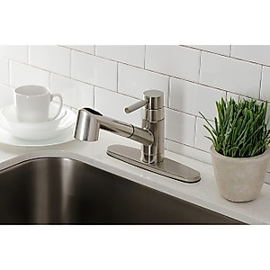 Kingston Brass GSC8578DKL Kaiser Pull-Out Sprayer Kitchen Faucet, Brushed Nickel, 10.38 x 8.75 x 8.81
