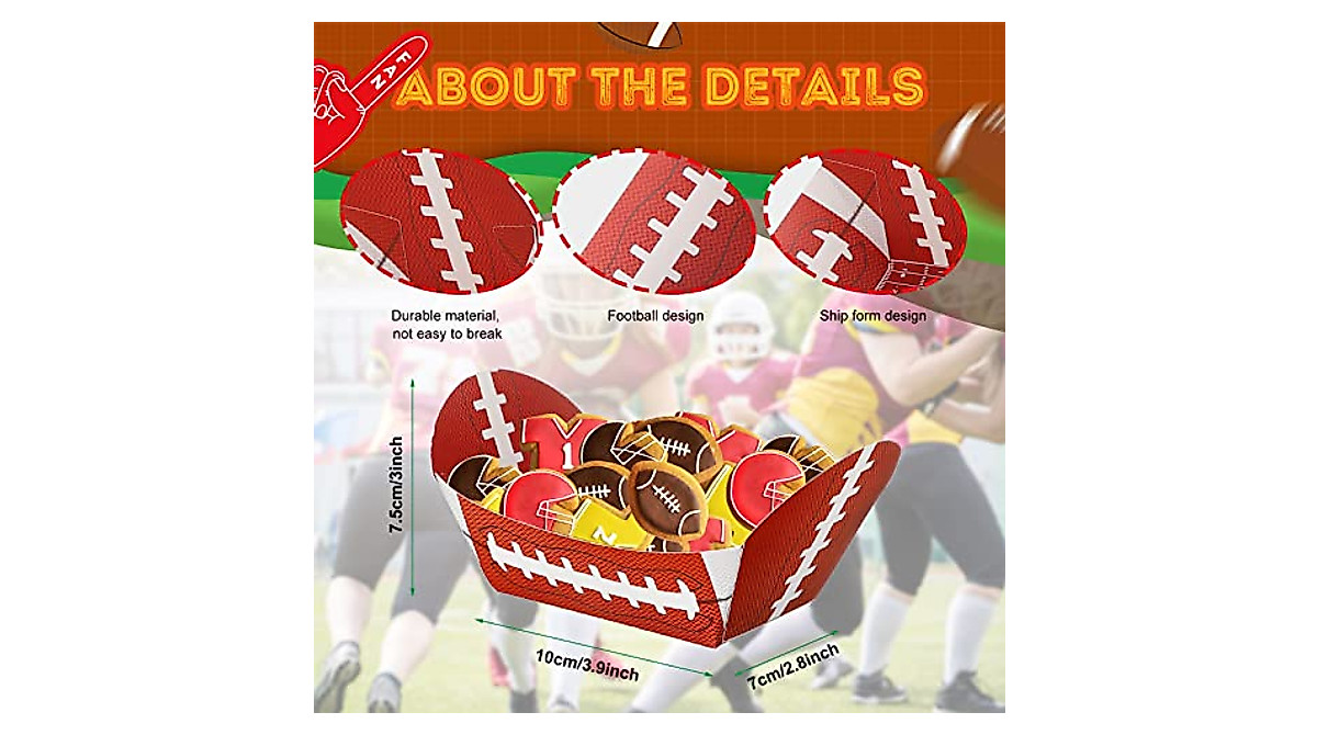Yungyan 100 Pieces Football Paper Bowl Football Food Trays Nacho Trays ...