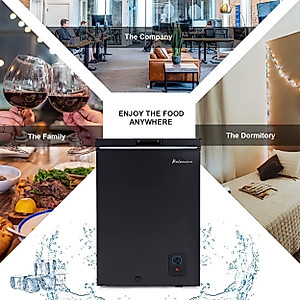 Kalamera. 3.5 Cu.ft Chest Freezer-Freestanding For Home/Apart With Lowest -4℉ Black, KCF-100-SS