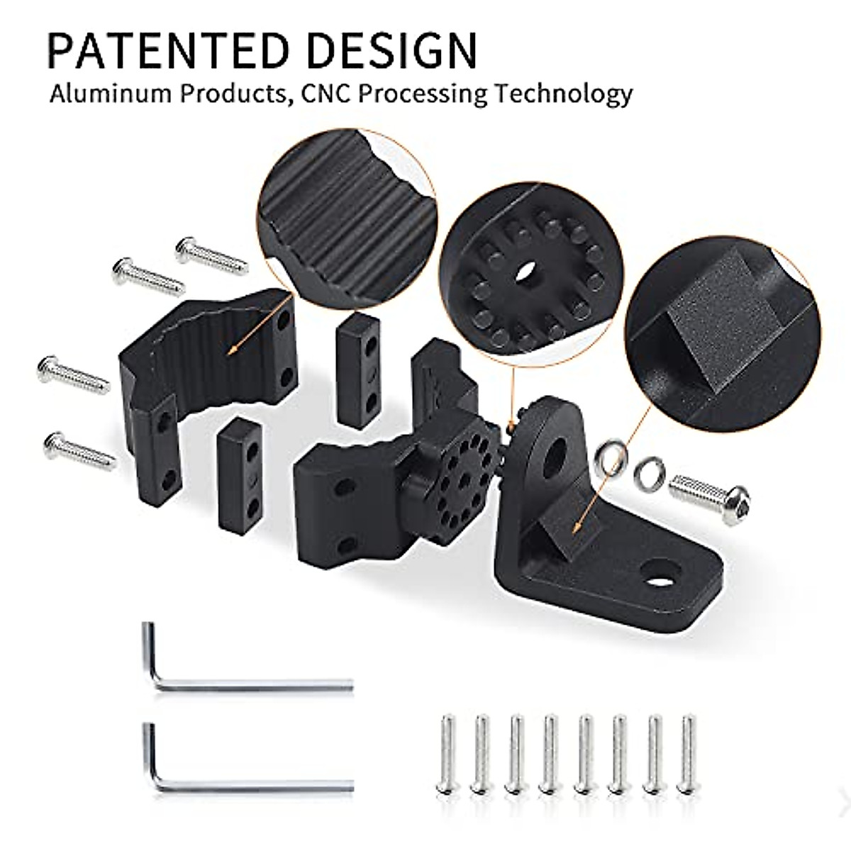 UTV Whip Mount, 2 pcs UTV Light Flag Mounts - Solid Heavy Duty Whip Light Mounting Bracket for Off-Road, Aluminium Alloy - 360° Rotating Flag Hole - Fits Perfect on 1.75" to 2" Roll Cage of UTV SXS