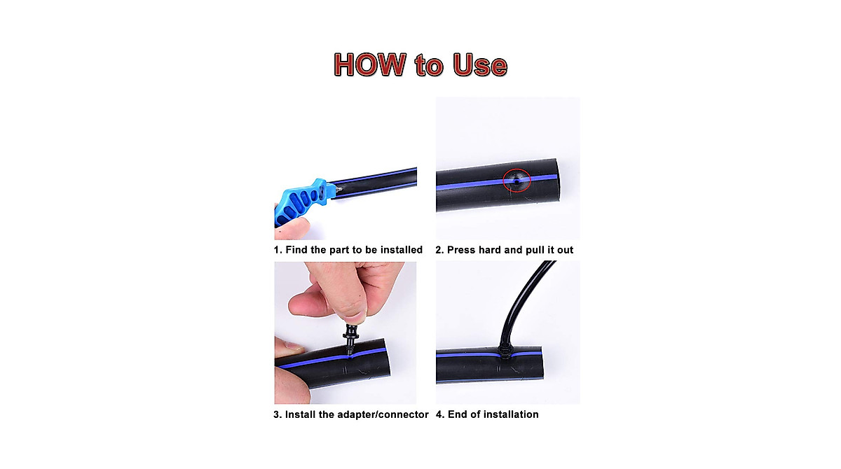 4 Pcs 2 in 1 Drip Irrigation Hole Punch Tool, 1/4 Inch Drip Tube Hole ...