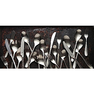 DANIALLI Modern Marettimo Silverware Set - 18/10 Stainless Steel Flatware Set for Elegant Dining - Dishwasher Safe Cutlery Set (60-Piece Matte)
