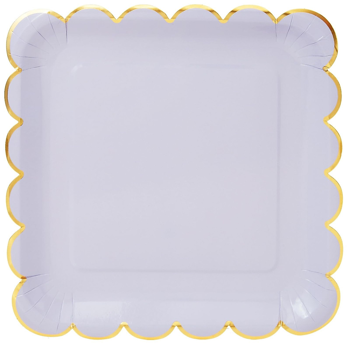 Sparkle and Bash Pastel Paper Plates with Scalloped Gold Foil (9 Inches, 48 Pack)