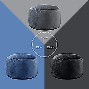 WhatsBedding 3 ft Bean Bag Chairs for Adults/Teens with Filling, Medium Bean Bag Sofa with Memory Foam, Furniture Bag with Soft Dutch Velvet Cover, Dark Gray, 3 Foot