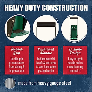 McKay 16 oz. Metal Can Crusher, Heavy-Duty Wall-Mounted Smasher for Aluminum Seltzer, Soda, Beer Cans and Bottles for Recycling - Hunter Green