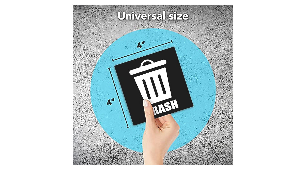 2 PCs Trash Stickers - Durable Waste Management Decals
