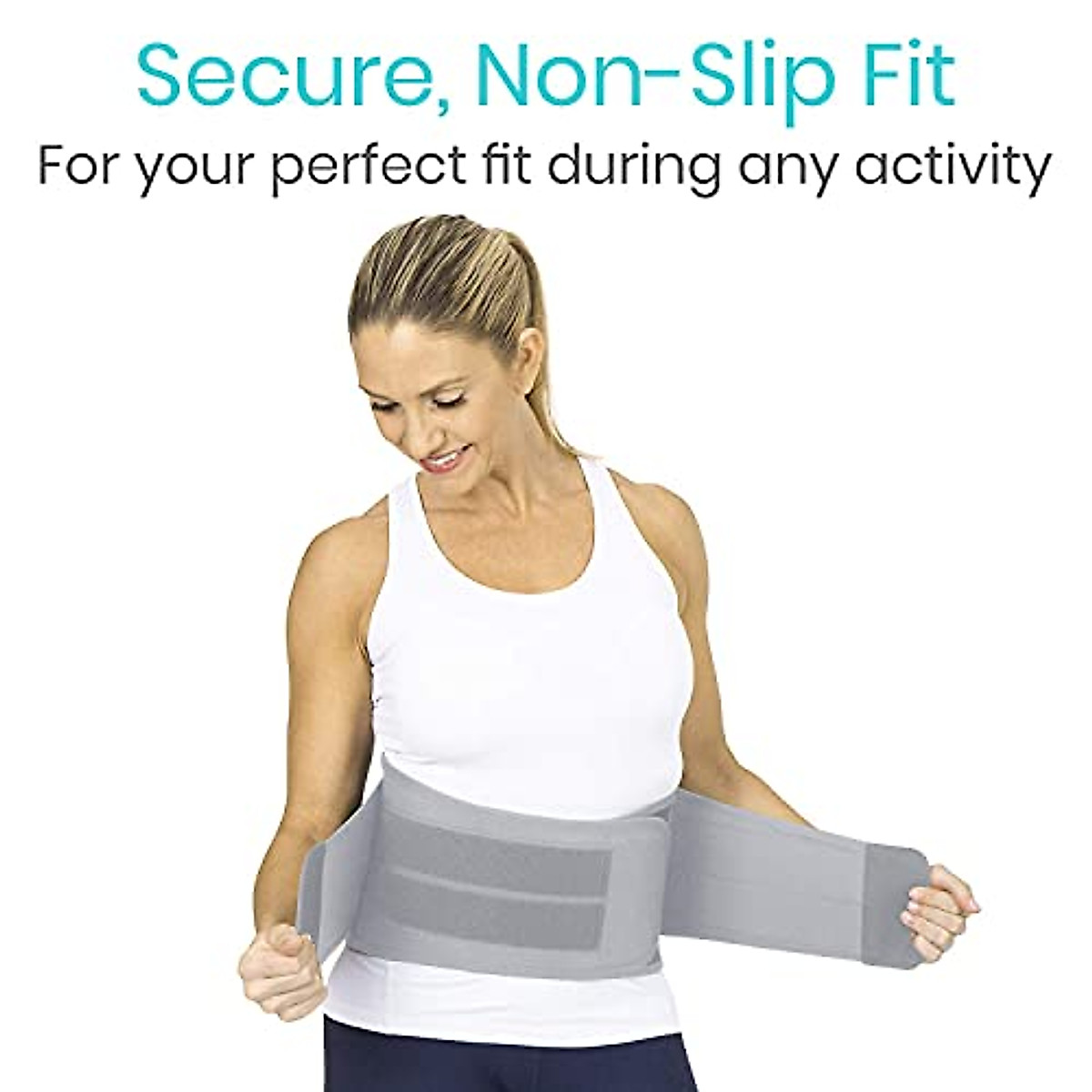 Vive Lower Back Support Brace for Men & Women - Dual Adjustable Lumbar Belt for Heavy Lifting, Herniated Disc, Sciatica, Scoliosis, & Thoracic Pain Relief - Compression Posture Device for Work or Home