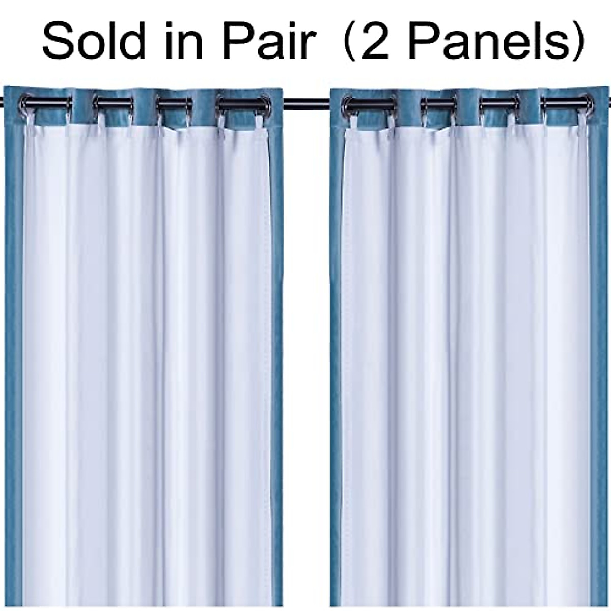 Rose Home Fashion Thermal Insulated Blackout Curtain Liner Panel-Ring Included- Curtain Liner 100% Darkening,Blackout Liner for 63 Inch Curtains (White, 27x59 2pieces)