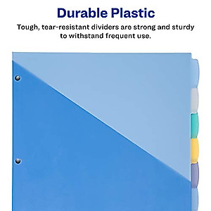 Avery Write & Erase Pocket Plastic Dividers for 3 Ring Binders, 8-Tab Sets, Multicolor, 3 Binder Divider Sets (31701)