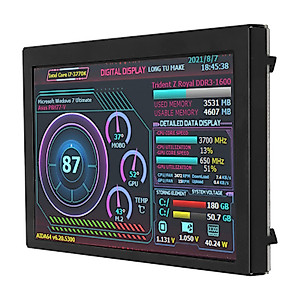 5in Computer Temp Monitor, AIDA64 PC CPU RAM Data Monitor for Raspberry Pi Linux Windows, PC Temperature Display for PC ARGB Computer Case Secondary Screen, IPS USB Mini Screen