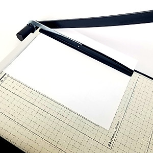 A4 Guillotine Paper Cutter with Metal Base, (12" x 10" inch top), Paper Trimmer with Multi Sheet Capacity, Heavy Duty Blade for Photo Craft Cardstock, Large Paper Cutter for Home or Office