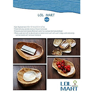 LOL MART Food Storage Root Carving Natural Wood Crafts Serving Tray(The Length 6.5~9inch)