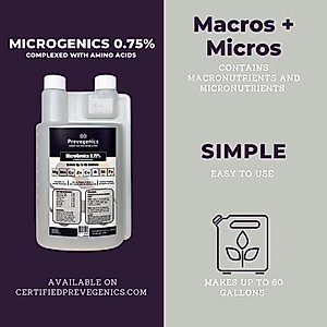 MicroGenics 0.75% | Contains .75% Magnesium.75% Manganese.75% Zinc.75% Copper.75% Boron.75% Nickel and .75% Iron | Liquid Fertilizer | Makes up to 60 Gallons | 32 fl. oz.
