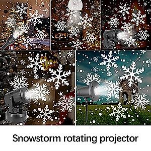 Kadlawus Christmas Projector Light Snow Projection Light LED Snow Show Projector Outdoor, Snowfall Show Lights Waterproof Christmas Decoration Lighting