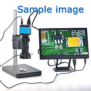 Microscope Accessories Kit for Adult Microscope Digital Eyepiece camera-14MP HDMI H_D USB Digital Industry Video Microscope Camera Set with 100X C-Mount Lens Accessory