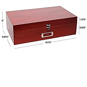 Excello Mahogany Wooden Card Collection Storage Box for Sports Cards, CCGs, and TCGs