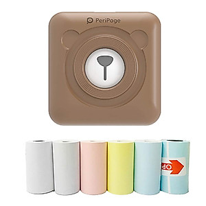 JEPODOR PeriPage Mini Portable Paper Photo Pocket Thermal Printer 58 mm Printing Wireless Bluetooth Android iOS Printers (Brown)