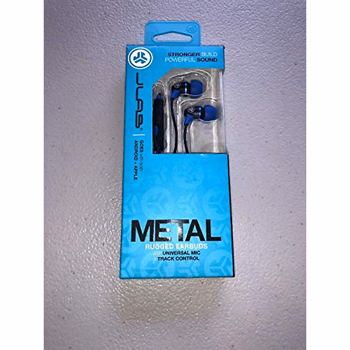 JLab JBuds Metal Earbuds, Black/Electric Blue